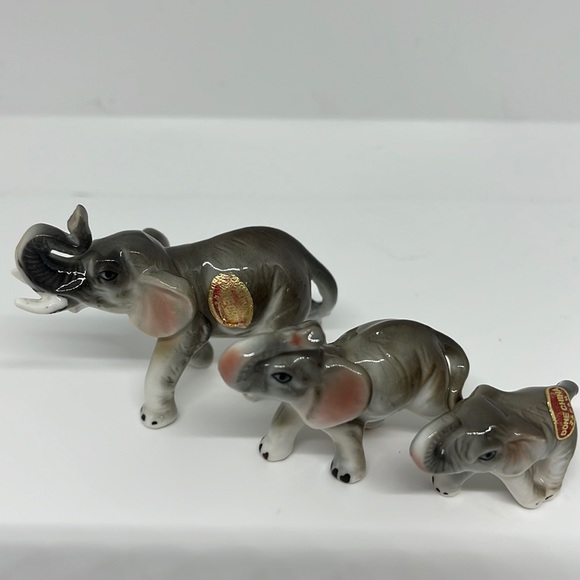 Accents | Vintage Miniature Bone China Elephant Family | Poshmark
